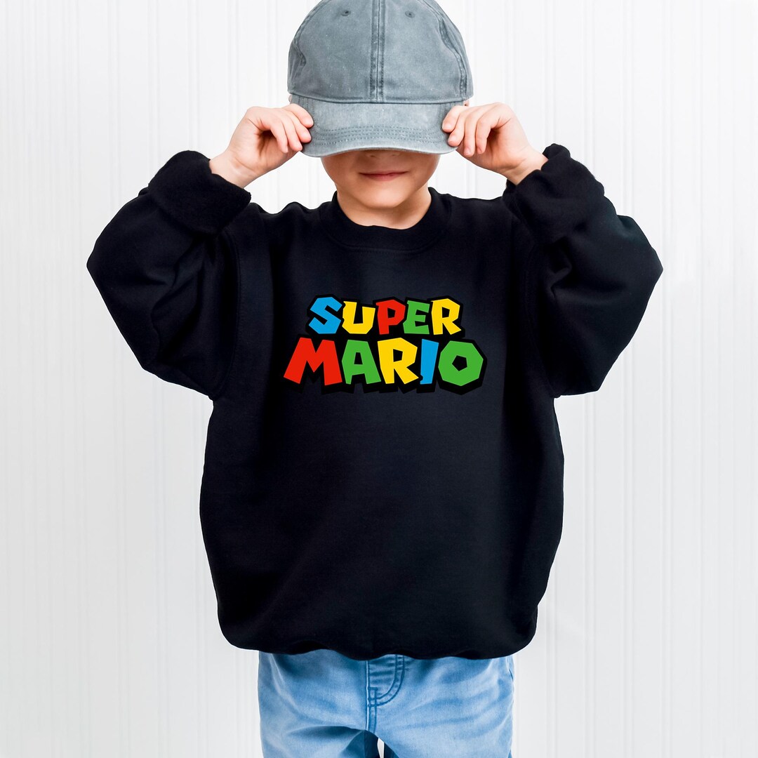Super Mario Sweatshirt, Mario Graphic Crewneck, Super Mario Hoodie ...