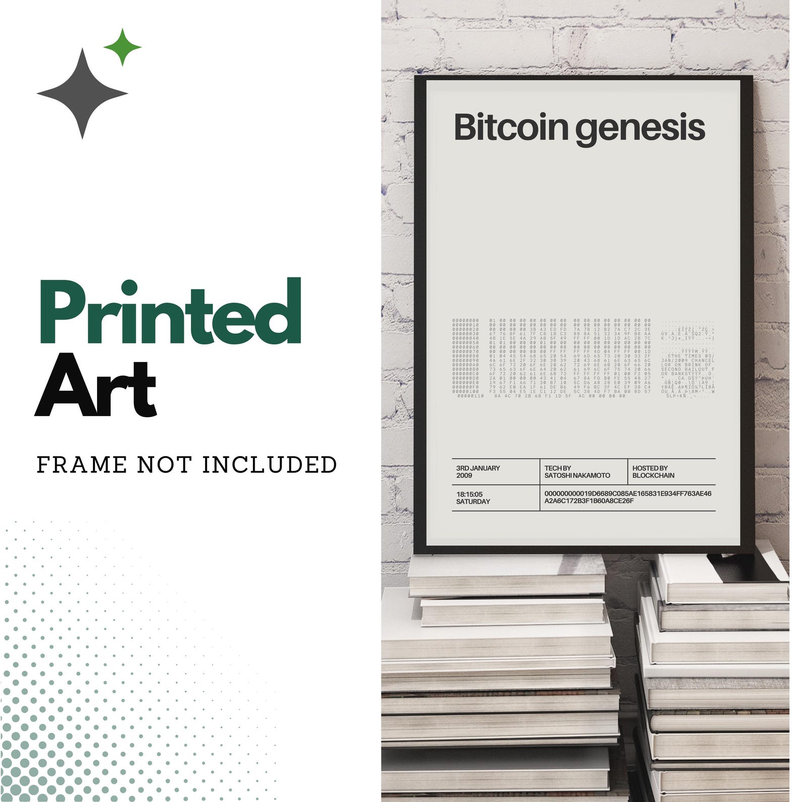 Bitcoin Genesis Poster Home Office Blockchain Developer Crypto History ...