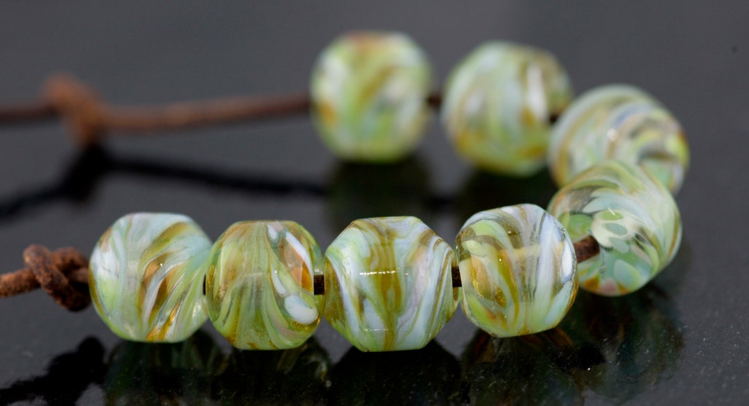 Haiku Tapered Drum Handmade Glass Lampwork Beads by Pink Beach Studios ...