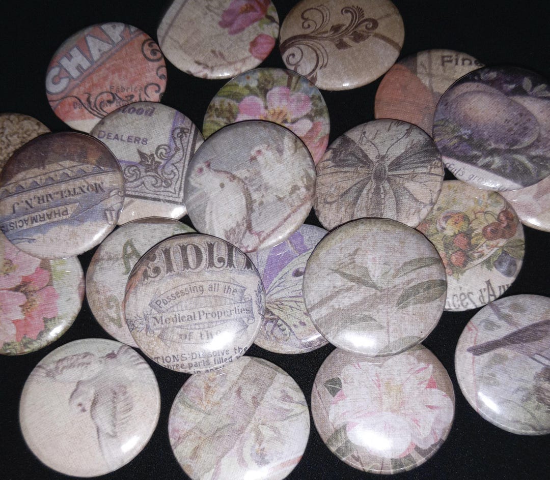 French Inspired Pinback Button Pins 10 for 10, "antique French ...