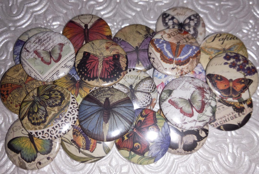 Vintage Butterfly Pinback Button Pins, 1 Ea. 4 for 3 - Etsy