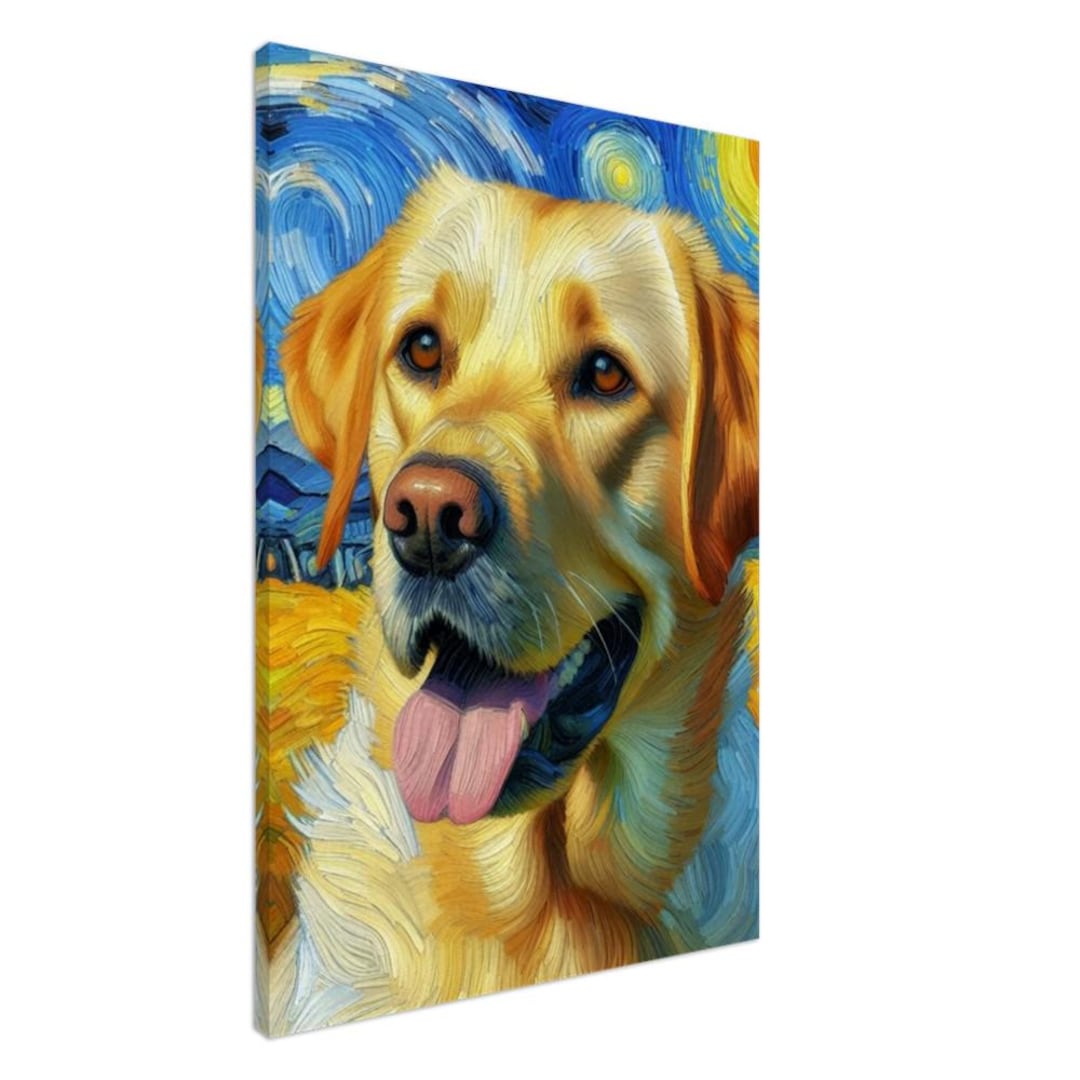 Labrador Starry Night Vincent Van Gogh Inspired Dog Canvas - Etsy