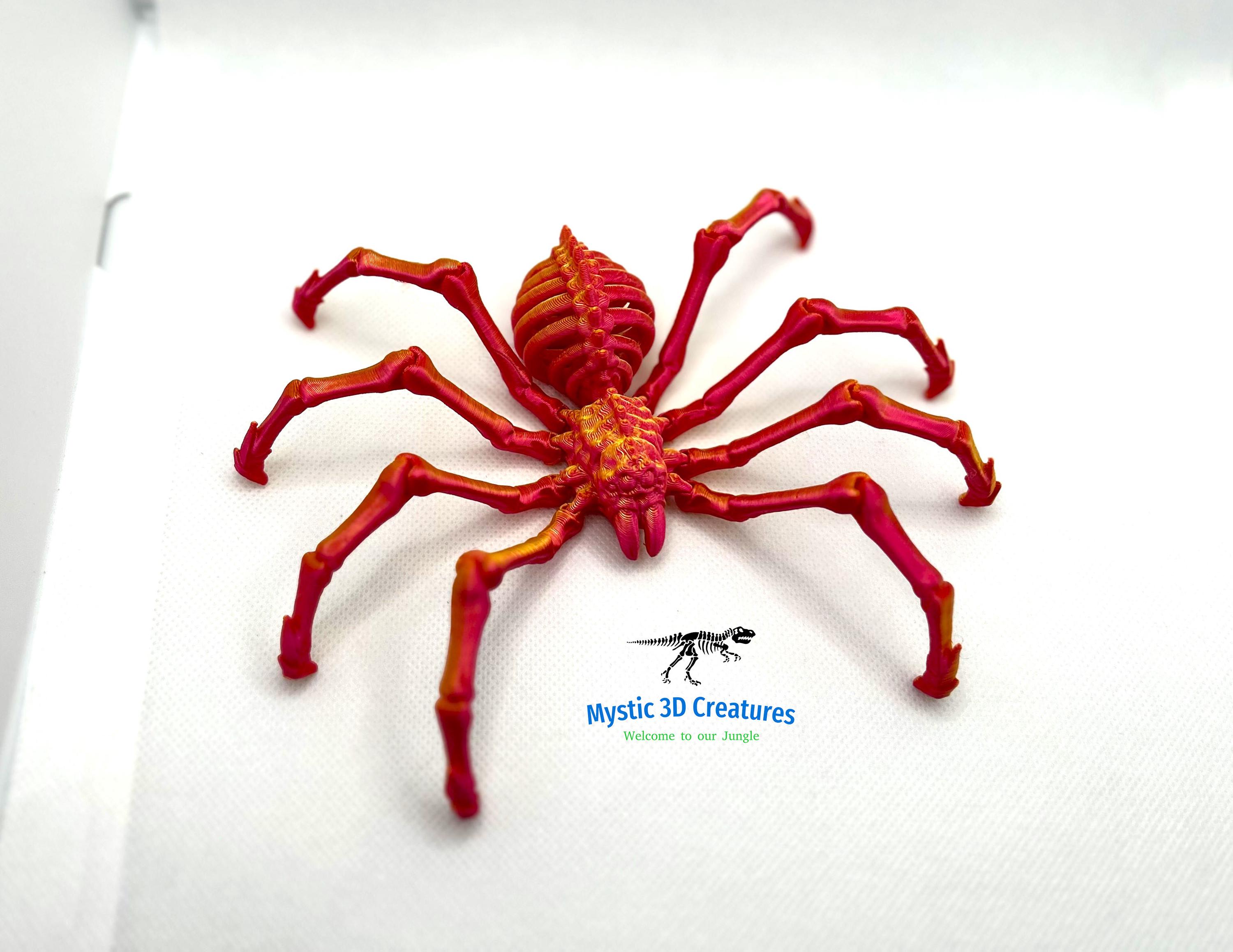 Articulated 3D Printed Jumping Spider Figure That Curls up Custom Desk ...