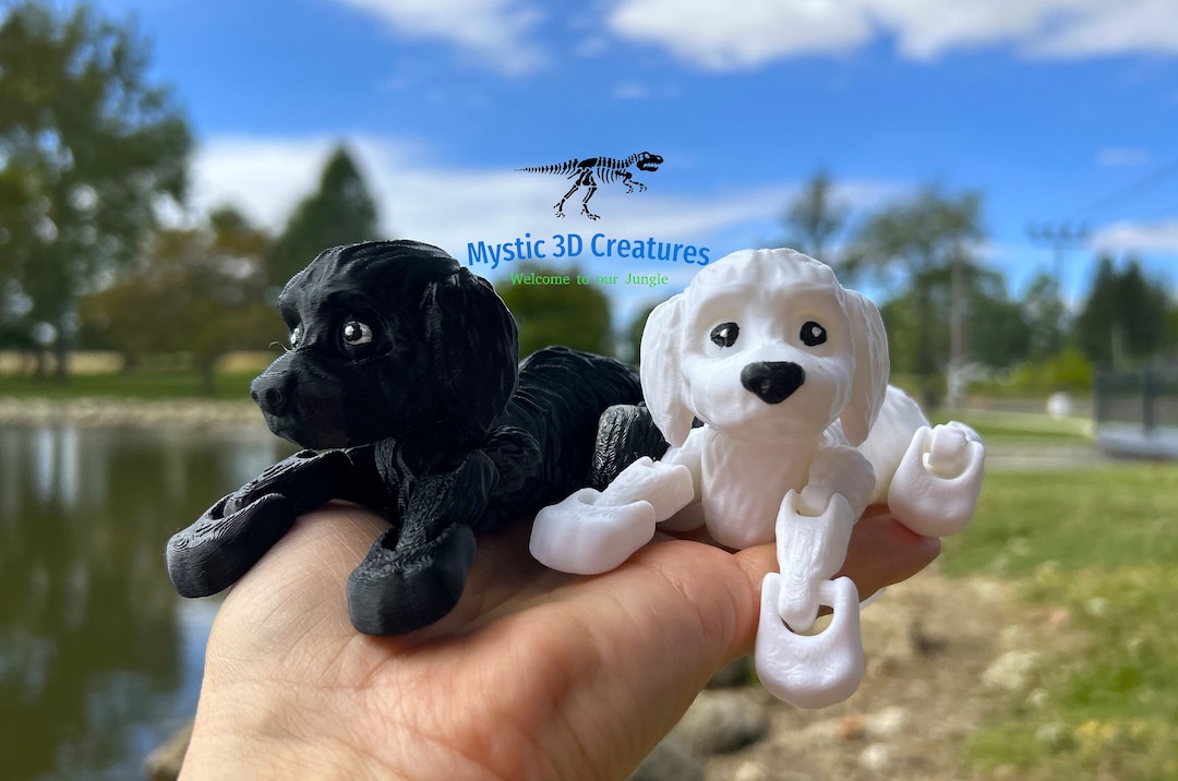 Articulating 3D Printed Puppy Dog Fidget Anxiety Toy Ornament Sculpture ...