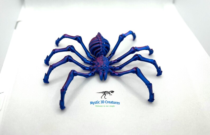Articulated 3D Printed Jumping Spider Figure That Curls up Custom Desk ...