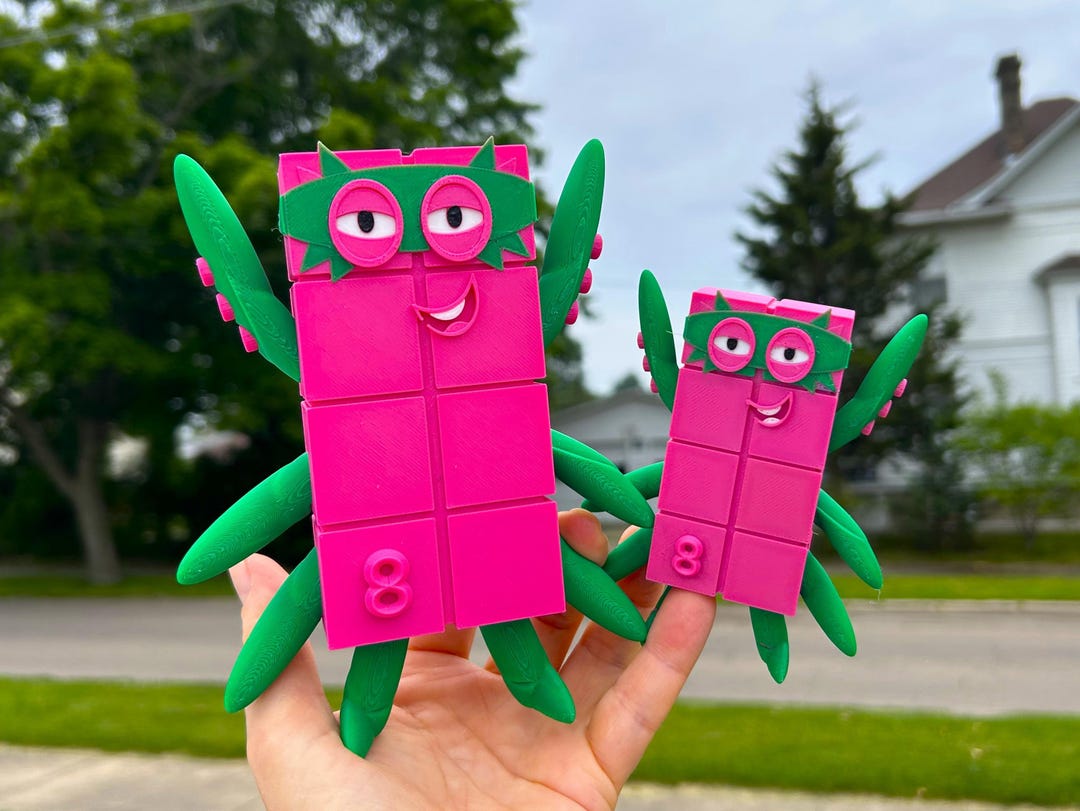 3D Printed Inspired Numberblocks 8 Fidget Toys Cute Preschool Learning ...