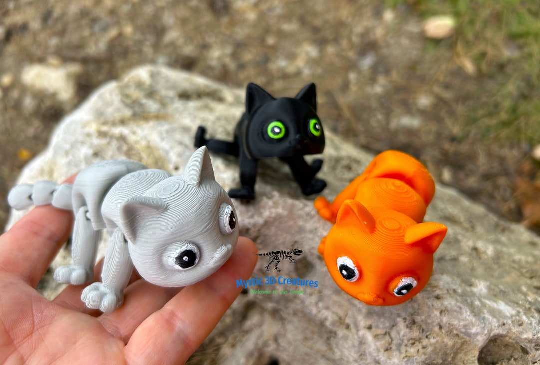Articulating 3D Printed Cat High Quality Fidget Anxiety Toy Halloween ...