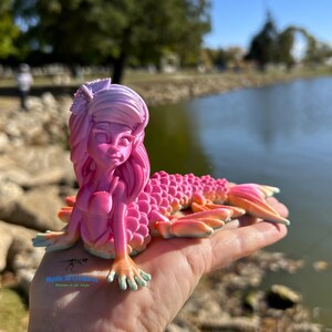 Articulating 3D Printed Mermaid Fidget Anxiety Toy Ornament Sculpture ...