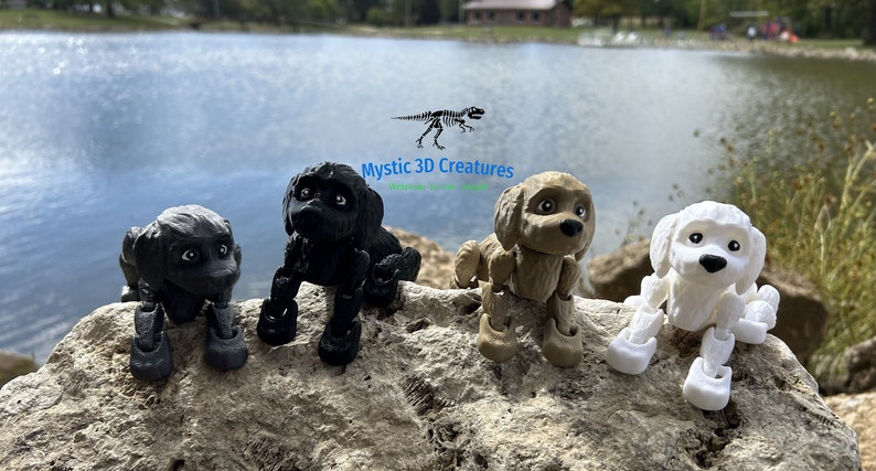 Articulating 3D Printed Puppy Dog Fidget Anxiety Toy Ornament Sculpture ...