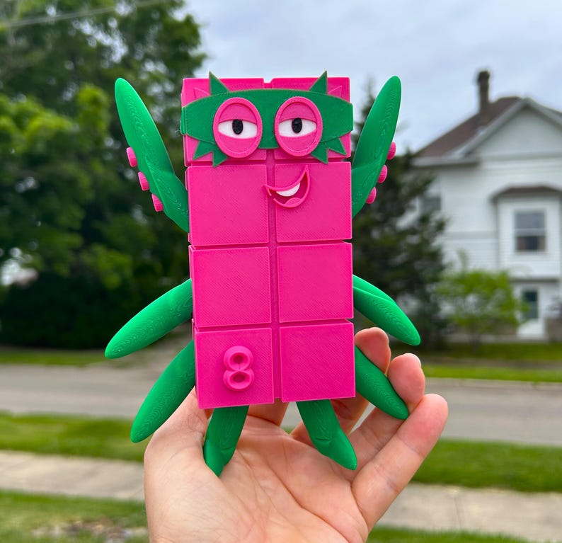 3D Printed Inspired Numberblocks 8 Fidget Toys Cute Preschool Learning ...