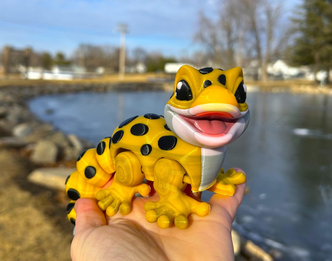Articulated 3D Printed Leopard Gecko Lizard Figure Salamander Custom ...