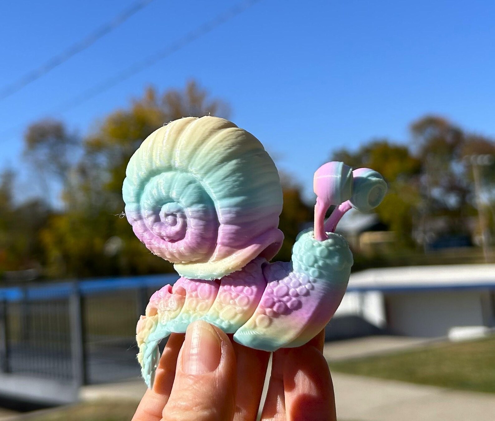Articulating 3D Printed Rainbow Snail Fidget Anxiety Toy Ornament ...