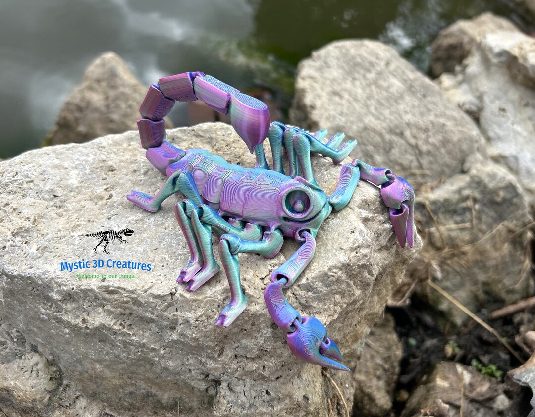 3D Printed Articulating Flexible Scorpion Sensory Toy Anxiety Fidget Toy Ornament Sculpture ...