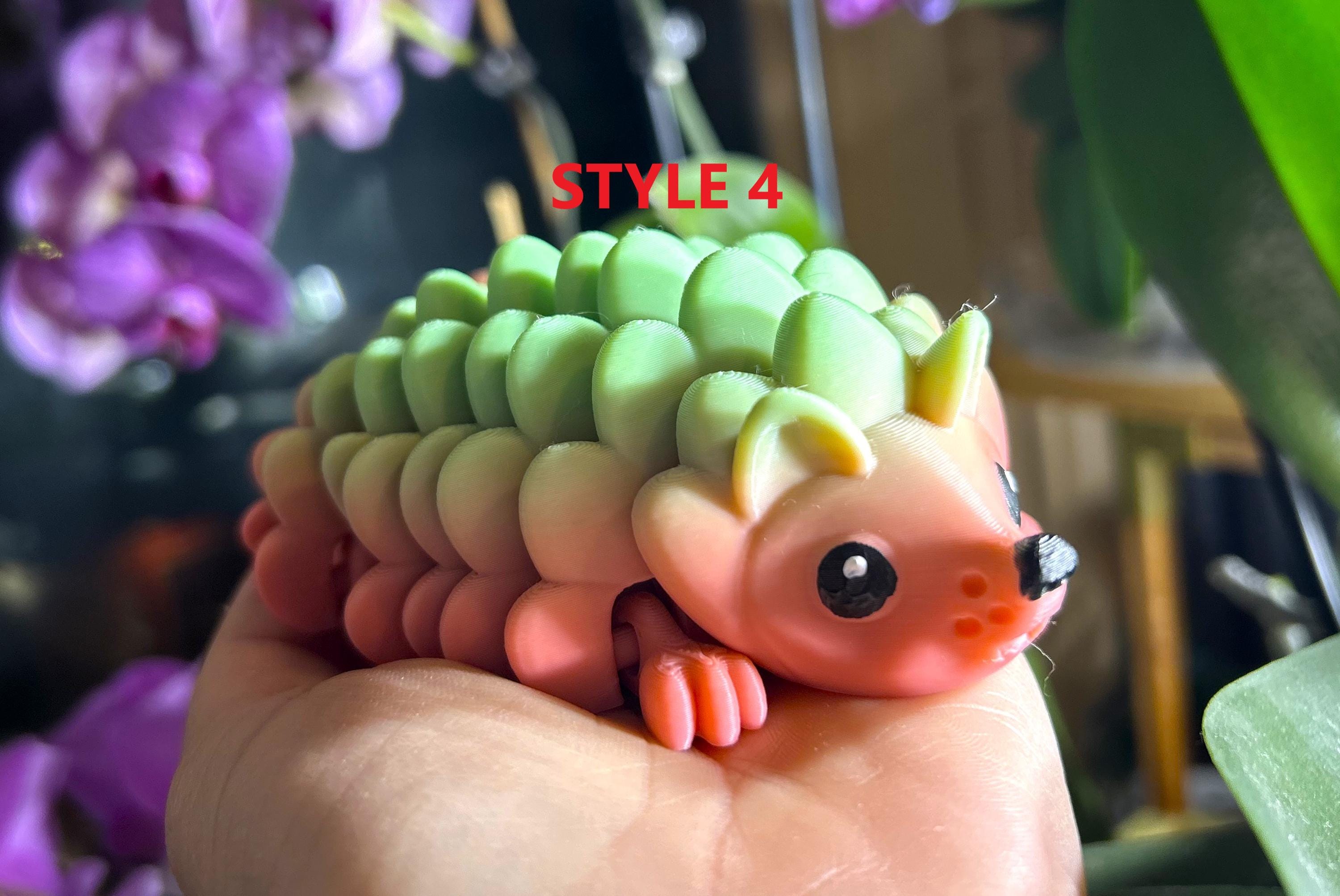 Articulated 3D Printed Hedgehog Figure That Curls up Custom Desk Decor ...