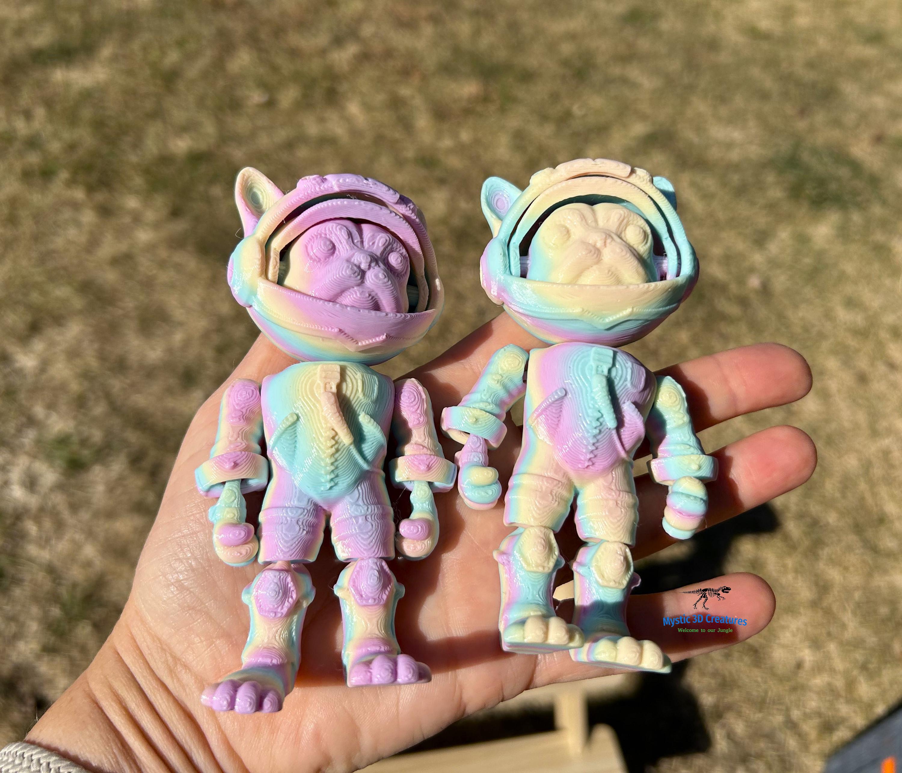 Articulating 3D Printed Space Puppy Dog Fidget Anxiety Toy Ornament ...