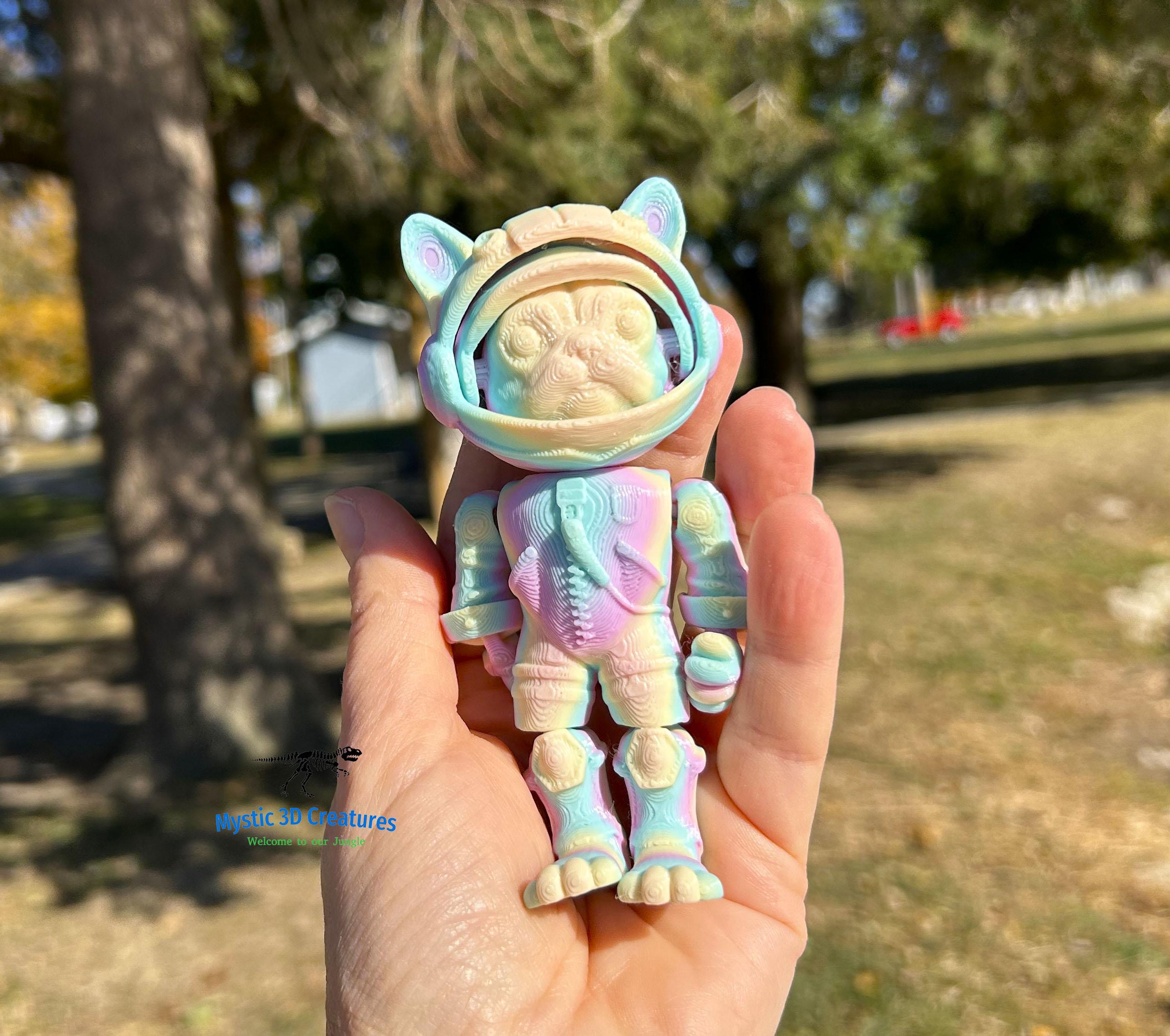 Articulating 3D Printed Space Puppy Dog Fidget Anxiety Toy Ornament ...