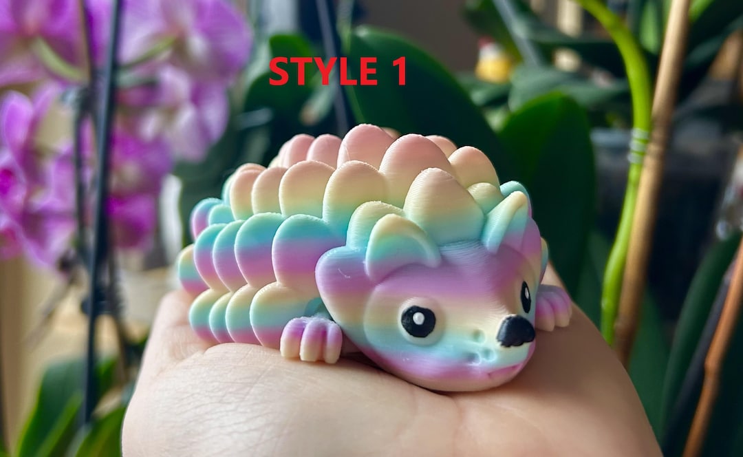 Articulated 3D Printed Hedgehog Figure That Curls up Custom Desk Decor ...