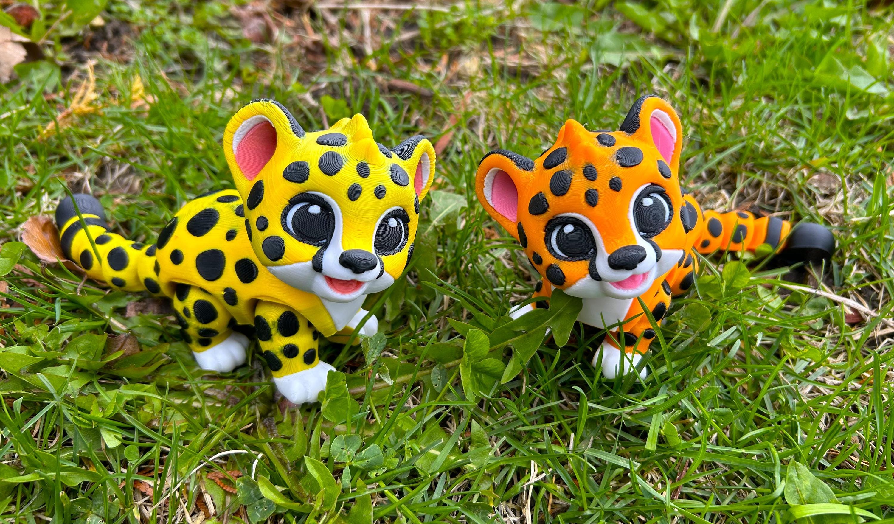 Articulating 3D Printed Baby Cheetah Fidget Anxiety Toy Ornament ...