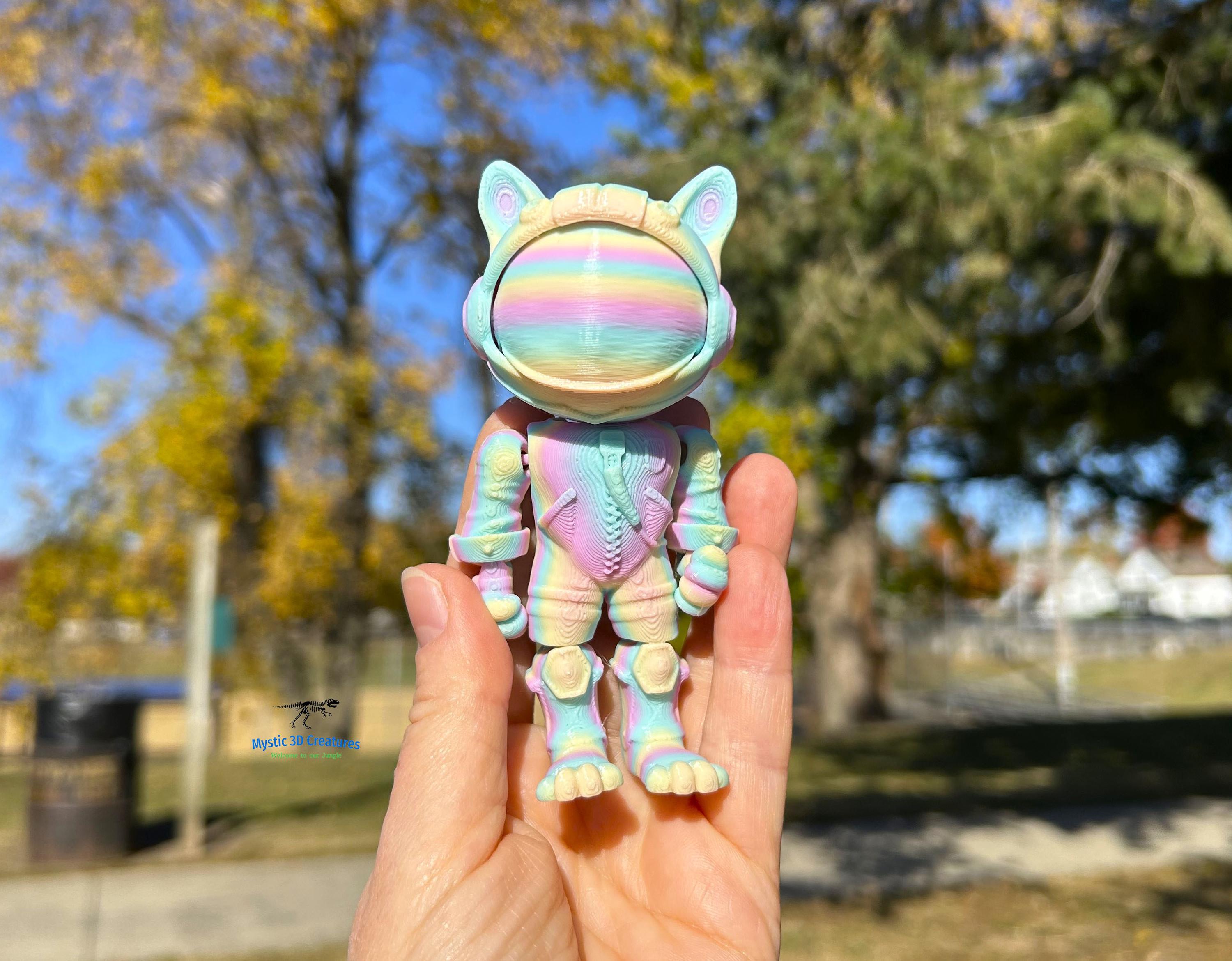 Articulating 3D Printed Space Puppy Dog Fidget Anxiety Toy Ornament ...