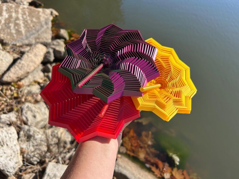 3D Printed Fidget Star Spinner & Handle Anxiety Toy Ornament Sculpture ...