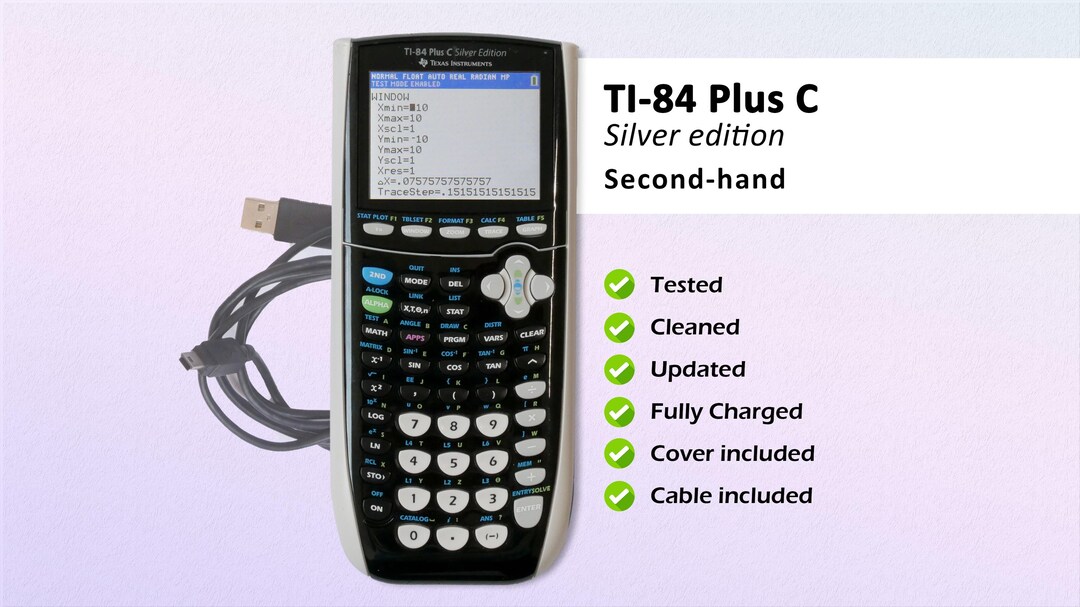 TI-84 Plus C Silver Edition, Texas Instruments Graphic School ...