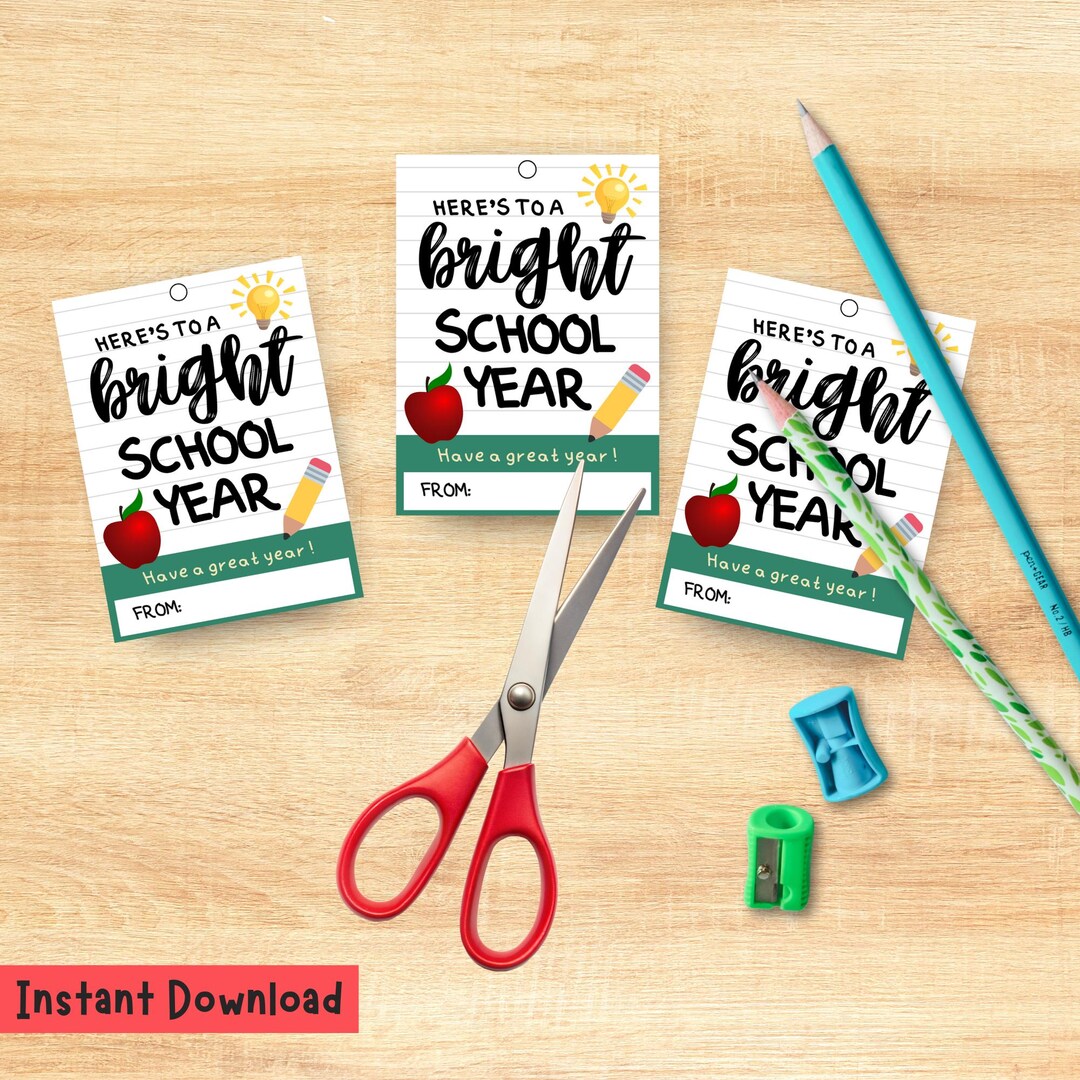 Printable Back to School Gift Tags: Teacher to Student (PDF Download ...