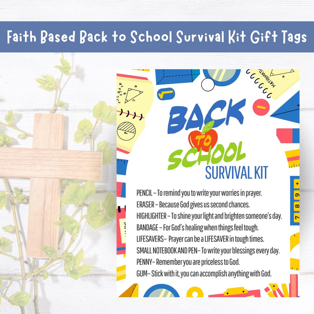 Christian Back to School Gift Tags: Printable Faith-based Student ...