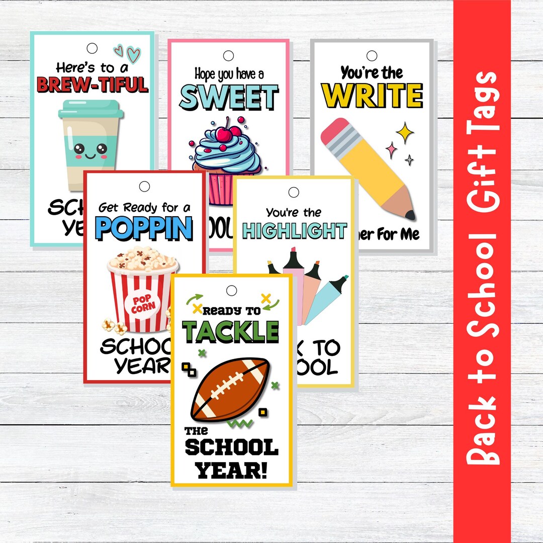 Back to School Gift Tags: Printable Student Treats (PDF Download) - Etsy