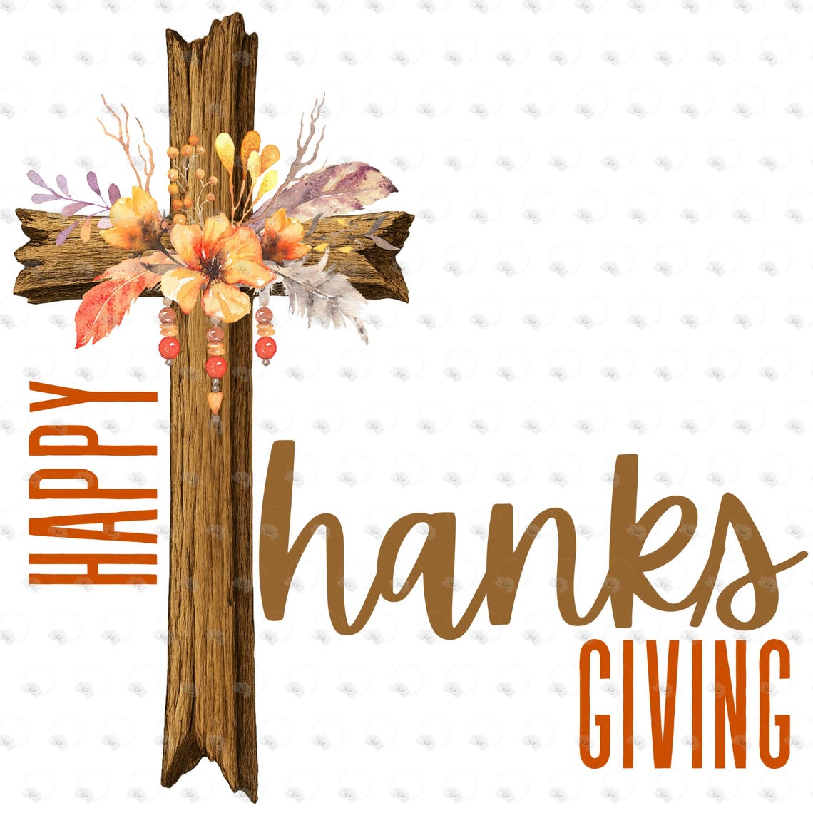 Christian Thanksgiving Cross PNG | Rustic Faith Sublimation Design ...