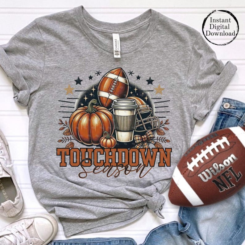 Fall Football Shirt Design PNG | Touchdown Season Retro Distressed ...