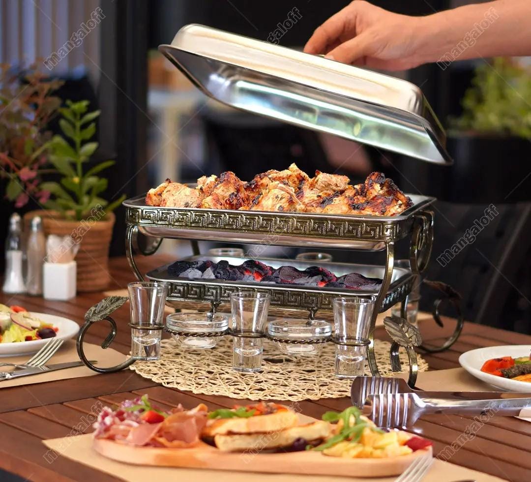 Saj Faraonfrying Pan,platedfood Presentation Stand With Heater ...