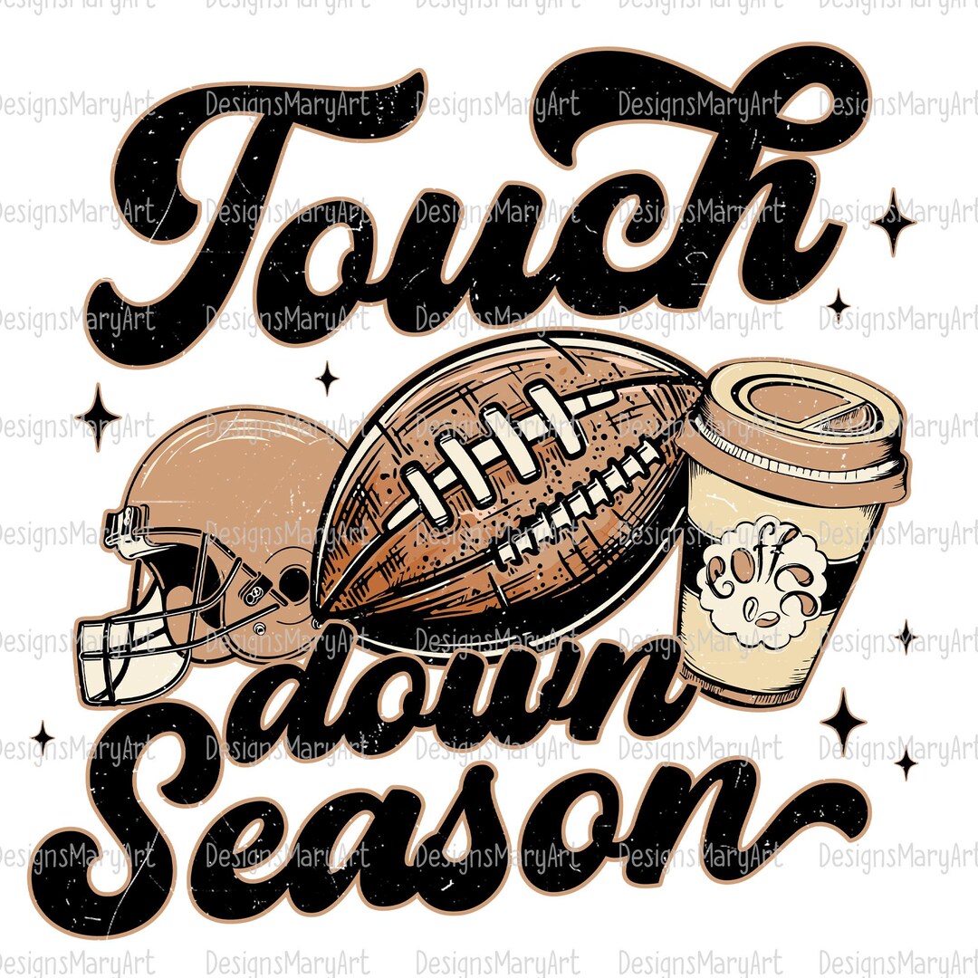 Touchdown Season Helmet Png, Retro Football Coffee Cup Png, Distressed ...