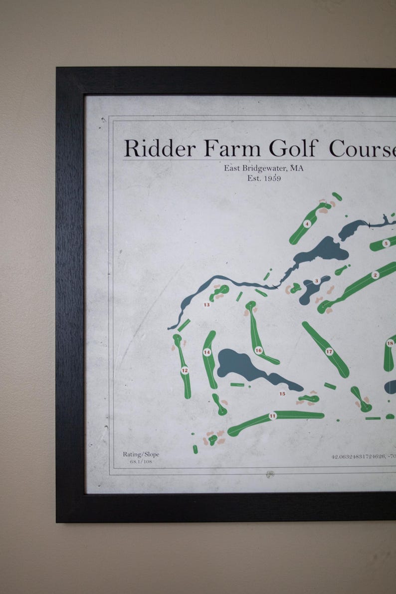 Custom Golf Course Map Personalized 24x16 Map of Any Course Worldwide ...
