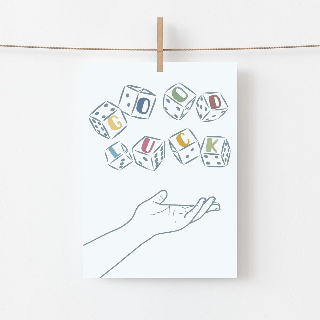 Printable Card, Good Luck, Preppy Card, Trendy - Etsy