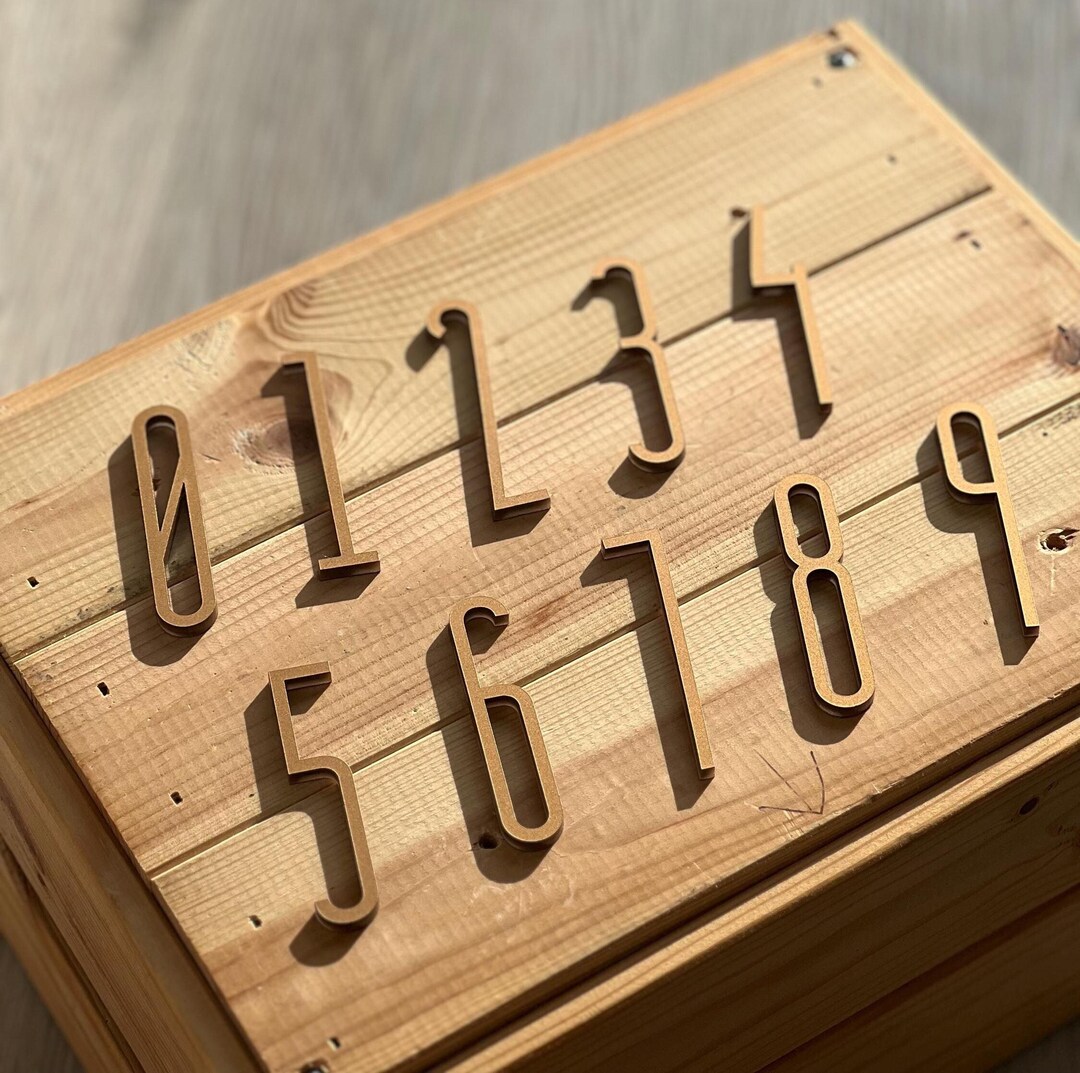 Gold Acrylic Creative 3D House Door Numbers Room Numbers Self Adhesive ...