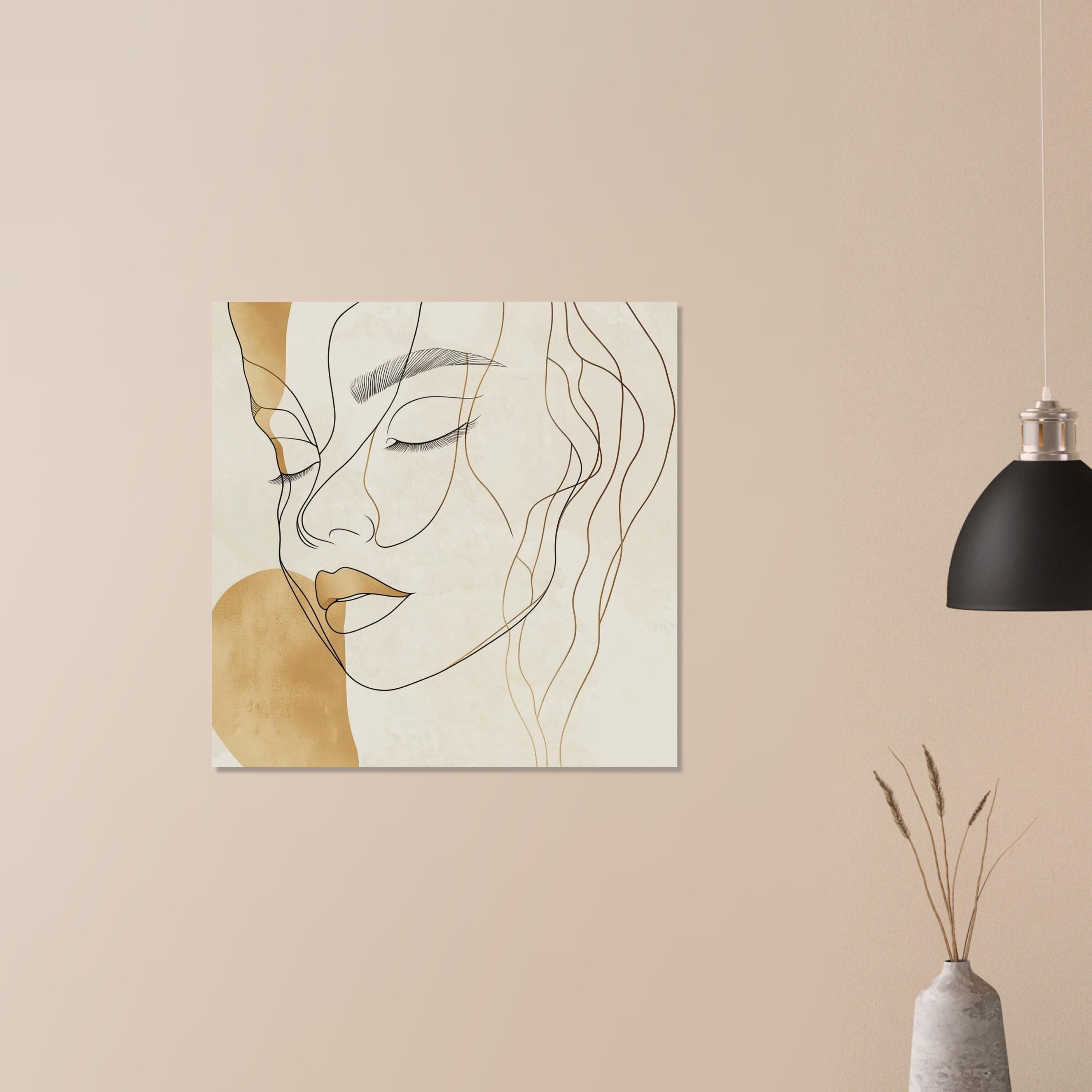 Minimalist Line Art Portrait – Modern Abstract Face Wall Art Print ...