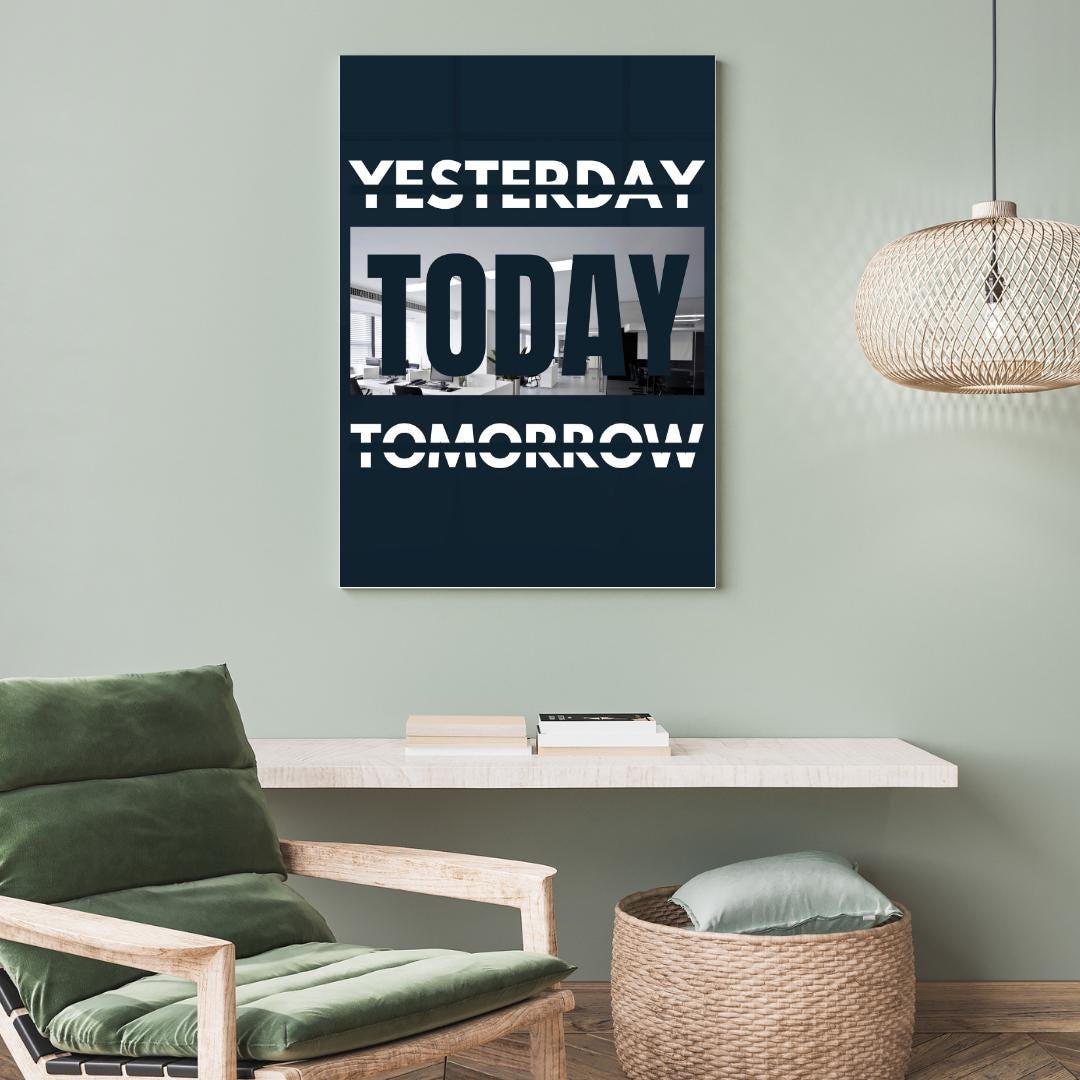 Yesterday Today Tomorrow Wall Art, Motivational Print, Minimalist ...