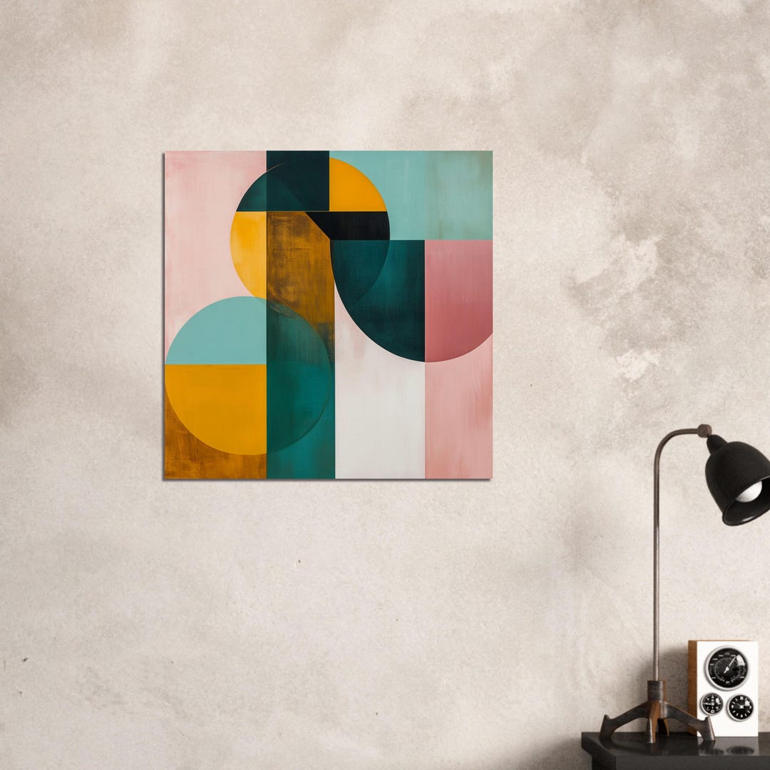 Modern Abstract Geometric Wall Art | Minimalist Color Block Print | Mid ...