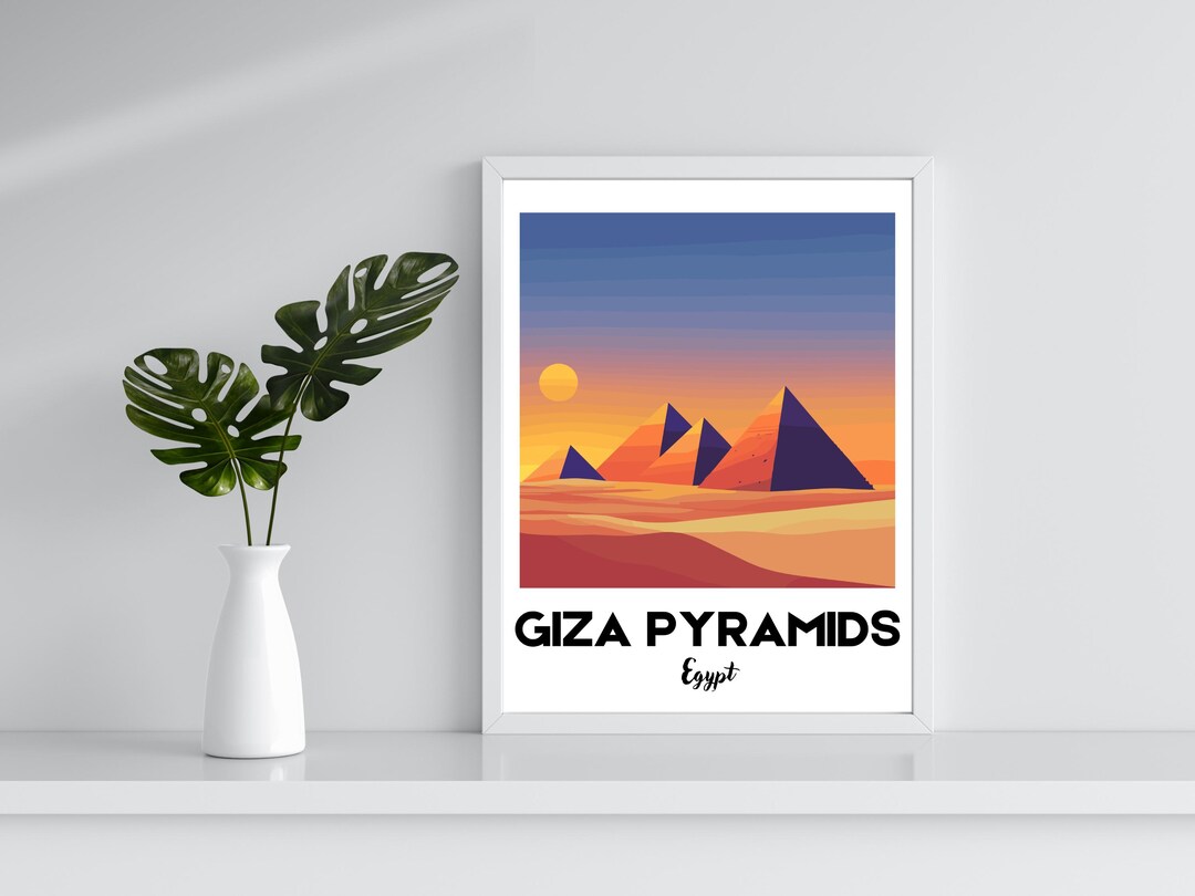 Giza Pyramids Wall Art Printable – Egypt Desert Travel Poster, Ancient ...
