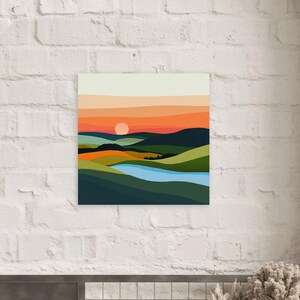Modern Minimalist Sunset Wall Art | Serene Digital Print | Boho Chic ...