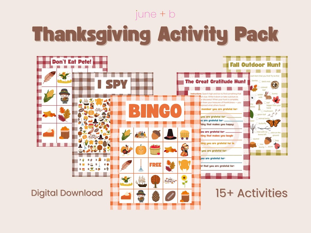 Thanksgiving Activity Bundle | Printable Games for Kids & Families ...