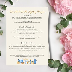 10 Cards of Hanukkah Candle Lighting Prayer in English Hebrew and ...