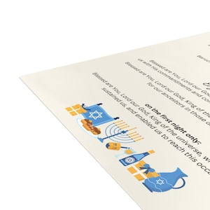 10 Cards of Hanukkah Candle Lighting Prayer in English Hebrew and ...