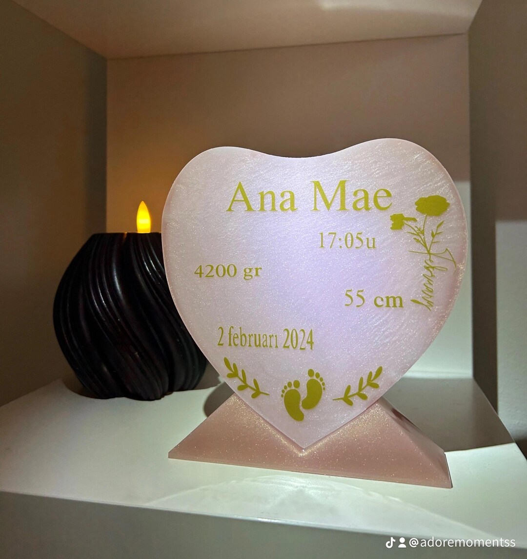 Resin Baby Keepsake, Newborn, Baby Detail Frame, Ornament, Baby Gift ...