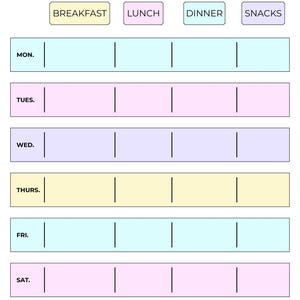 Weekly Meal Planner | Printable Template | Food Planner | Personal ...