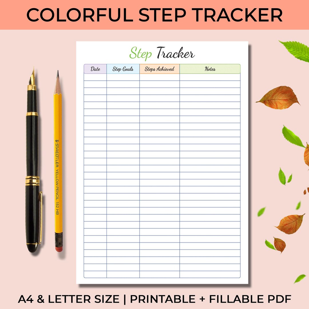 Simple Step Tracker Printable, Step Log, Walking Journal, Exercise Log ...