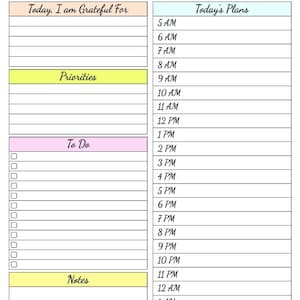 24 Hour Daily Planner Printable, Daily to Do List for Work / Personal ...