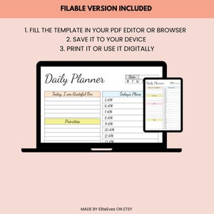 24 Hour Daily Planner Printable, Daily to Do List for Work / Personal ...