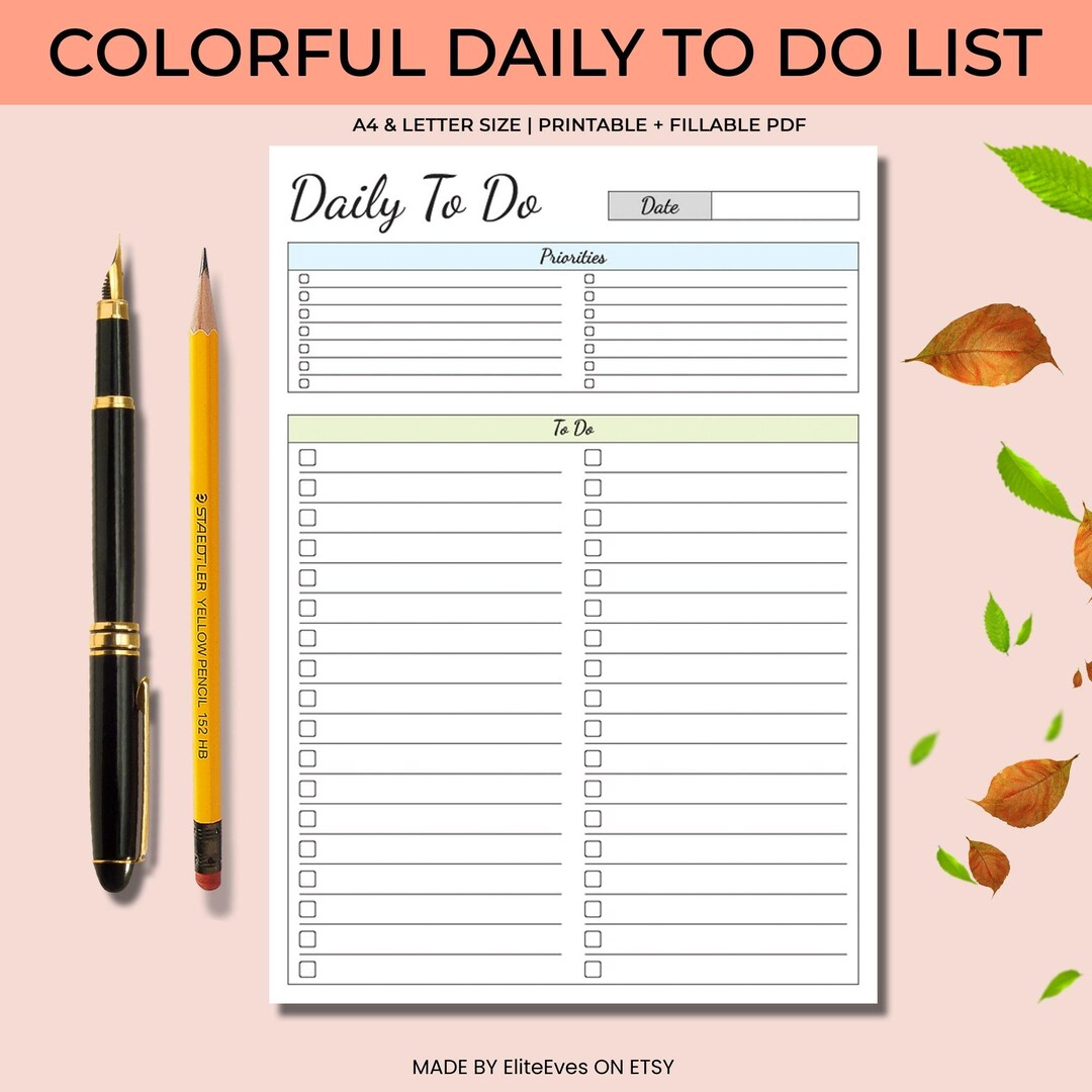 Printable to Do List | Daily, Weekly To-do Pdf Planner Checklist ...