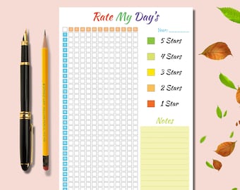 Rate My Day - PRINTABLE Journal Page - Printable Planner Page - Daily ...